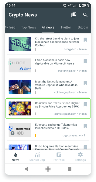 Crypto News — Cryptocurrency news aggregator, application review